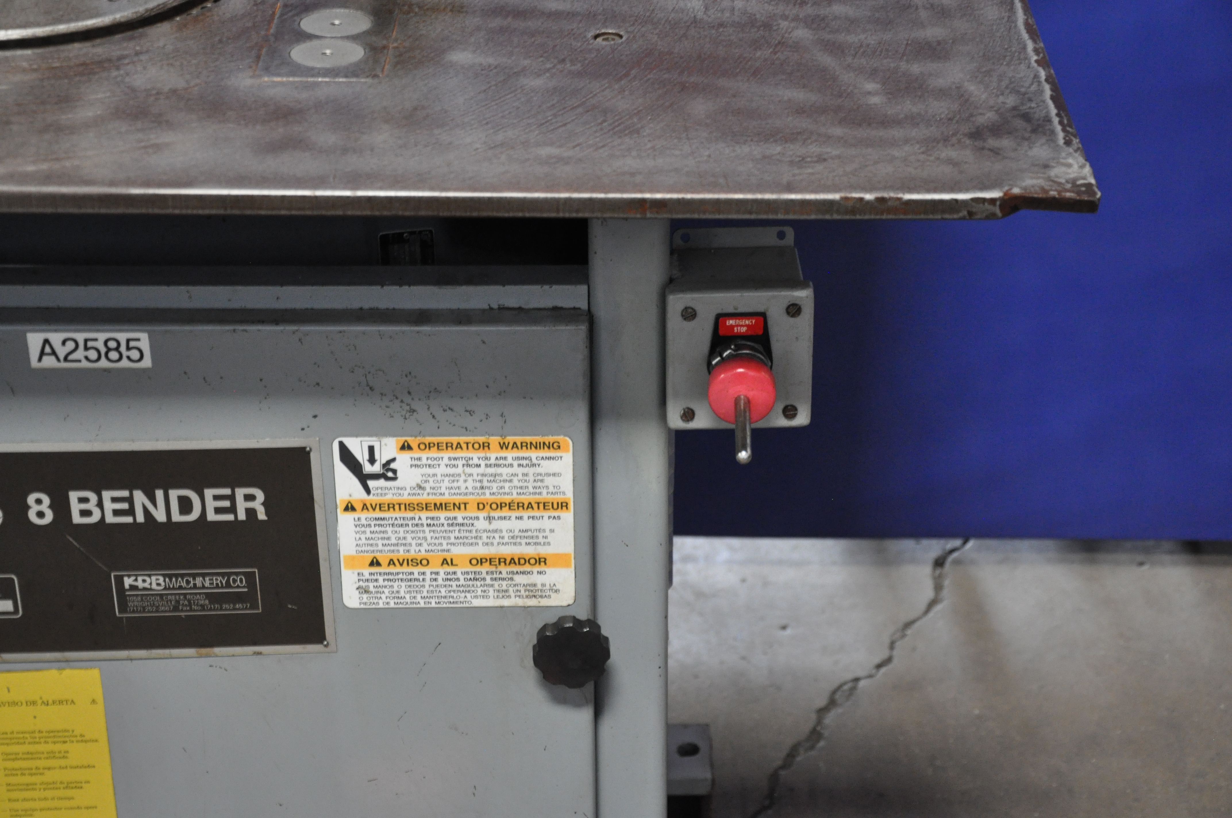 Used KRB Mechanical Table Bender Sterling Machinery