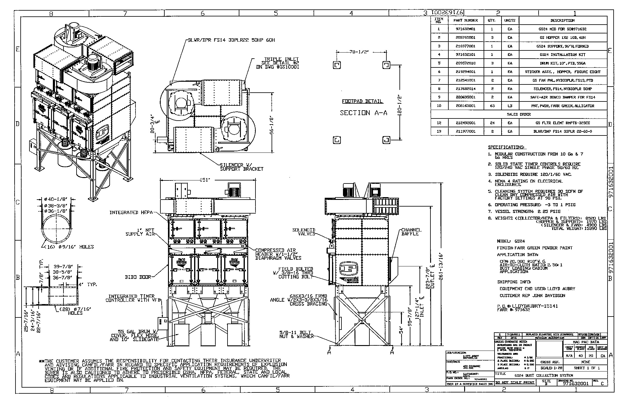 For Sale: 20,000 CFM Used Farr Camfil Dust Collection & Central Vacuum ...
