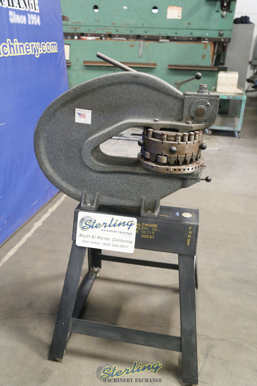 For Sale: 8 Ton Used Rotex Manual Turret Punch, Mdl. 18A, Stand, "Fully ...