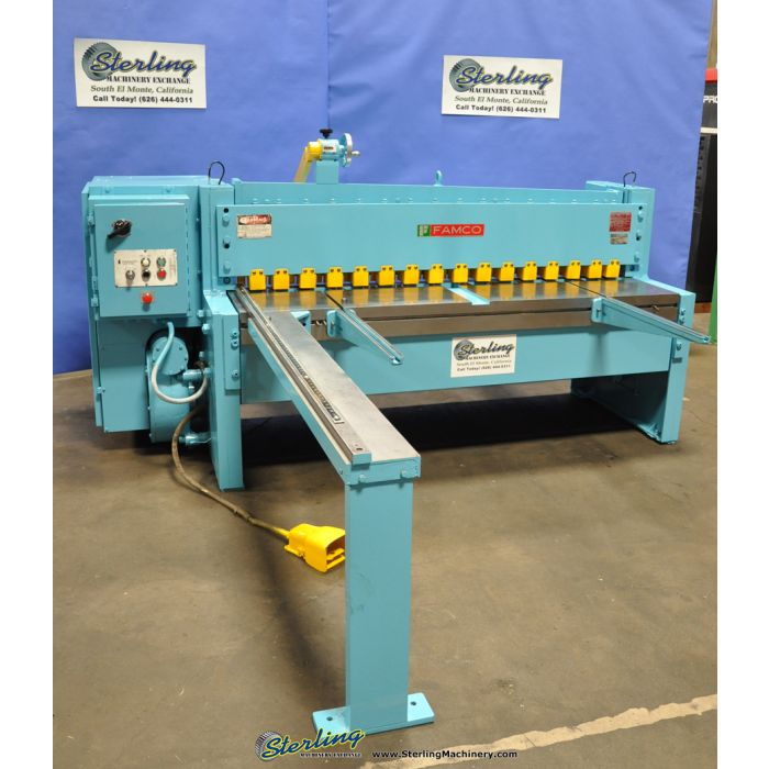 Used 10 Ga. x 6' Shears , famco 1072 | Sterling Machinery Sterling ...