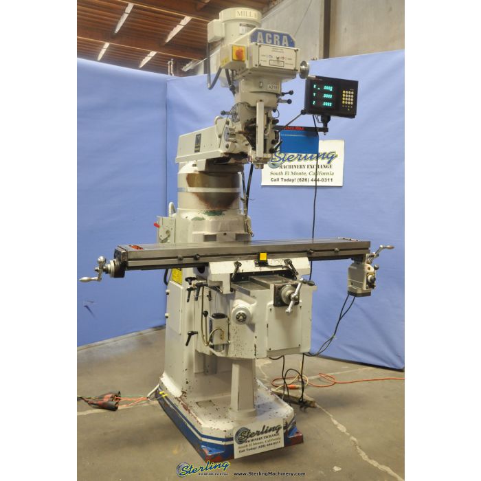 For Sale: 10" x 54" Used Acra Vertical Milling Machine, Mdl. AM3V ...